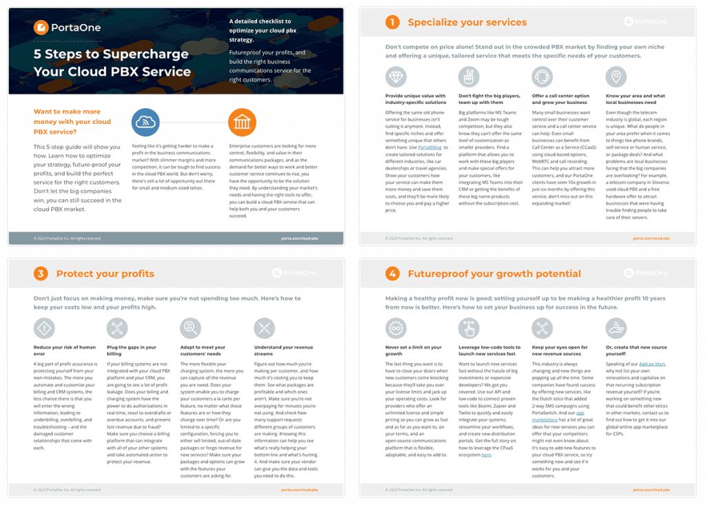 PortaOne.com | Cloud PBX checklist